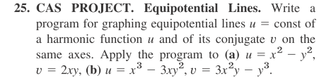Solved 25. CAS PROJECT. Equipotential Lines. Write a program | Chegg.com