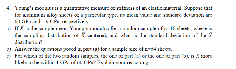 Solved 4. Young's modulus is a quantitative measure of | Chegg.com