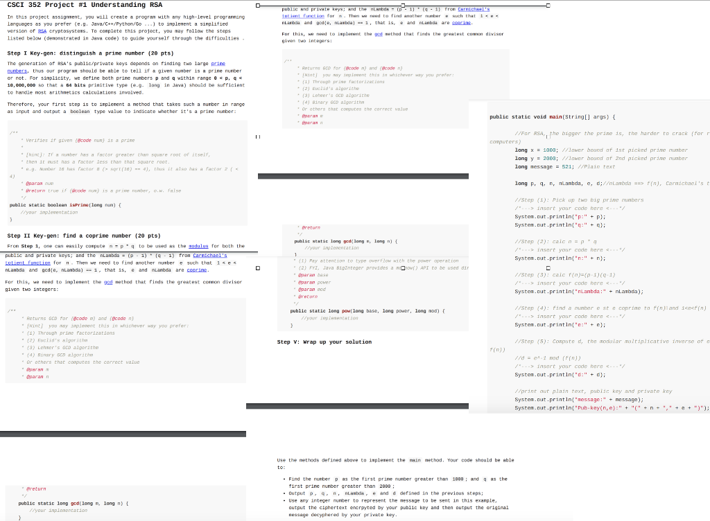 CSCI 352 Project #1 Understanding RSA In this project | Chegg.com