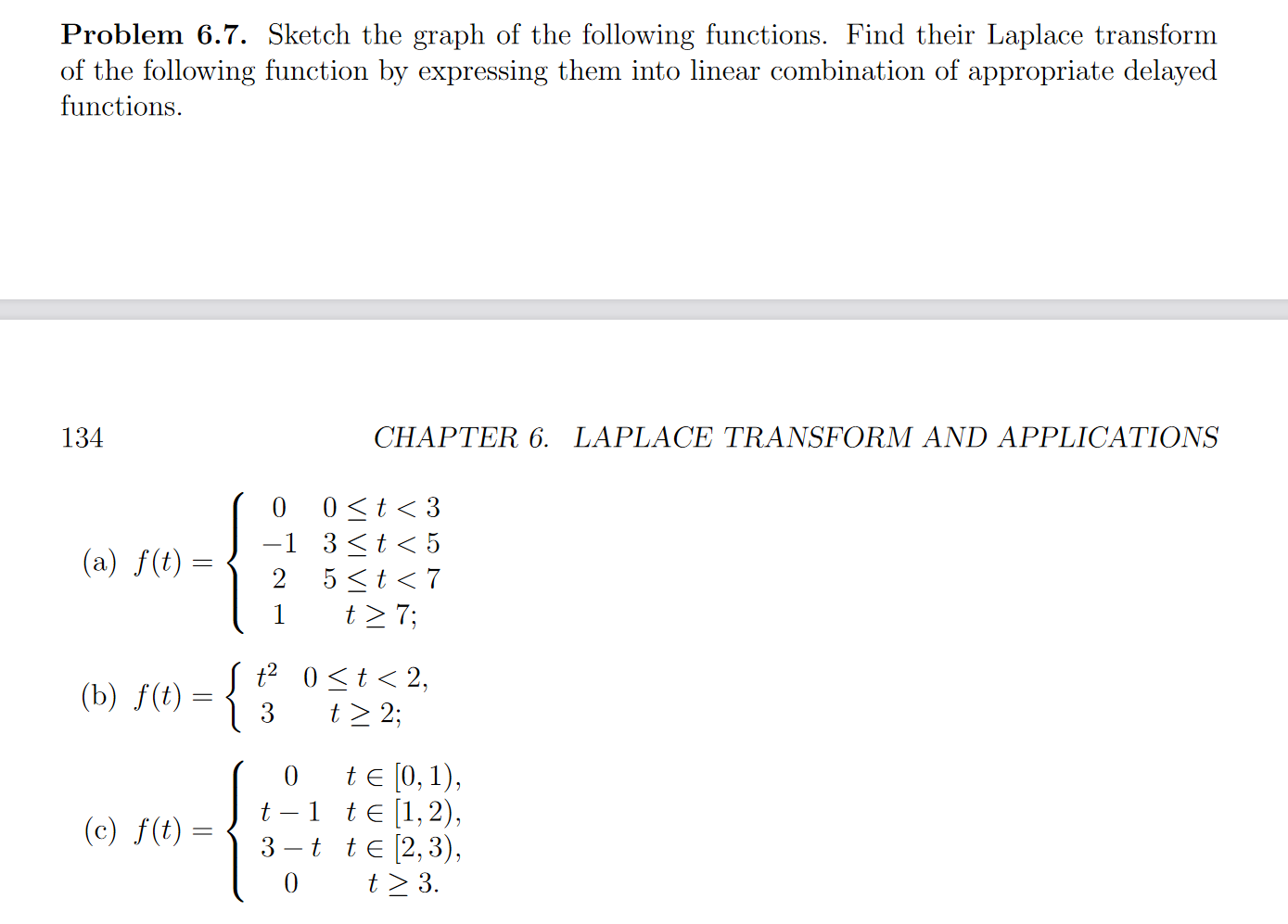 Solved Problem 6.7. Sketch the graph of the following | Chegg.com