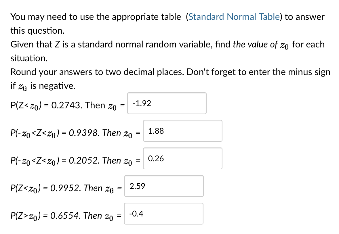 Solved You may need to use the appropriate table (Standard | Chegg.com