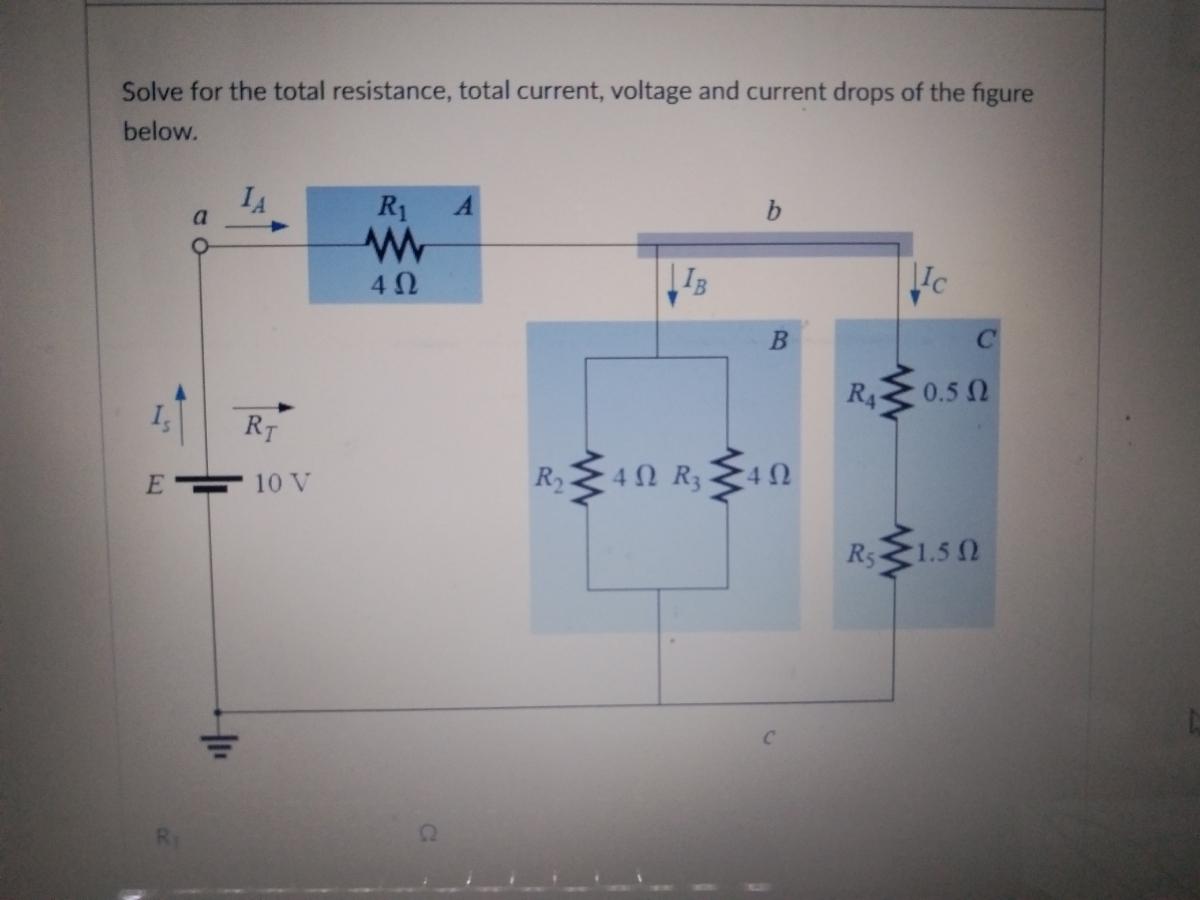 Solved Solve for the total resistance, total current, | Chegg.com