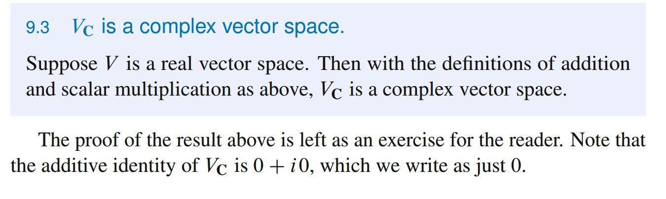 Solved 9.3 Vc is a complex vector space. Suppose V is a real | Chegg.com