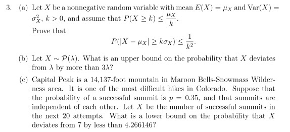 Solved 3, (a) Let X be a nonnegative random variable with | Chegg.com