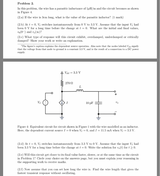 Solved Problem 2 In this problem. the wire has a parasitic | Chegg.com
