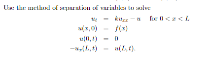 Solved Use the method of separation of variables to solve | Chegg.com