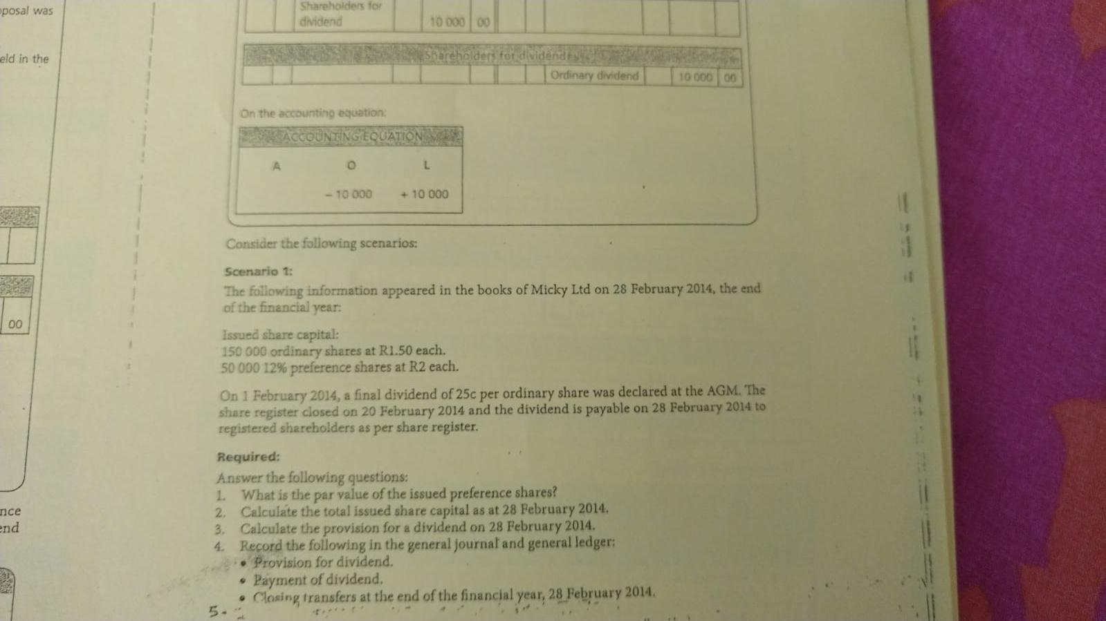 Solved Consider the following scenarios: Scenario 1: The | Chegg.com