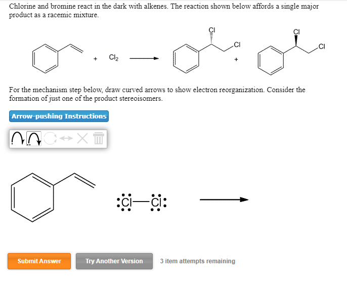 Solved The reaction shown below yields one major addition | Chegg.com