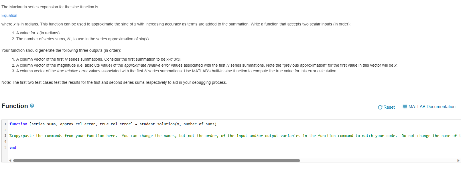 Solved The Maclaurin series expansion for the sine function | Chegg.com