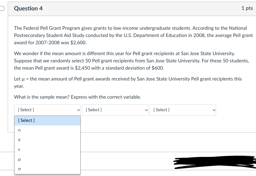 Solved The Federal Pell Grant Program gives grants to | Chegg.com
