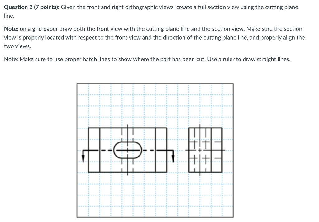 Solved Question 2 (7 points): Given the front and right | Chegg.com