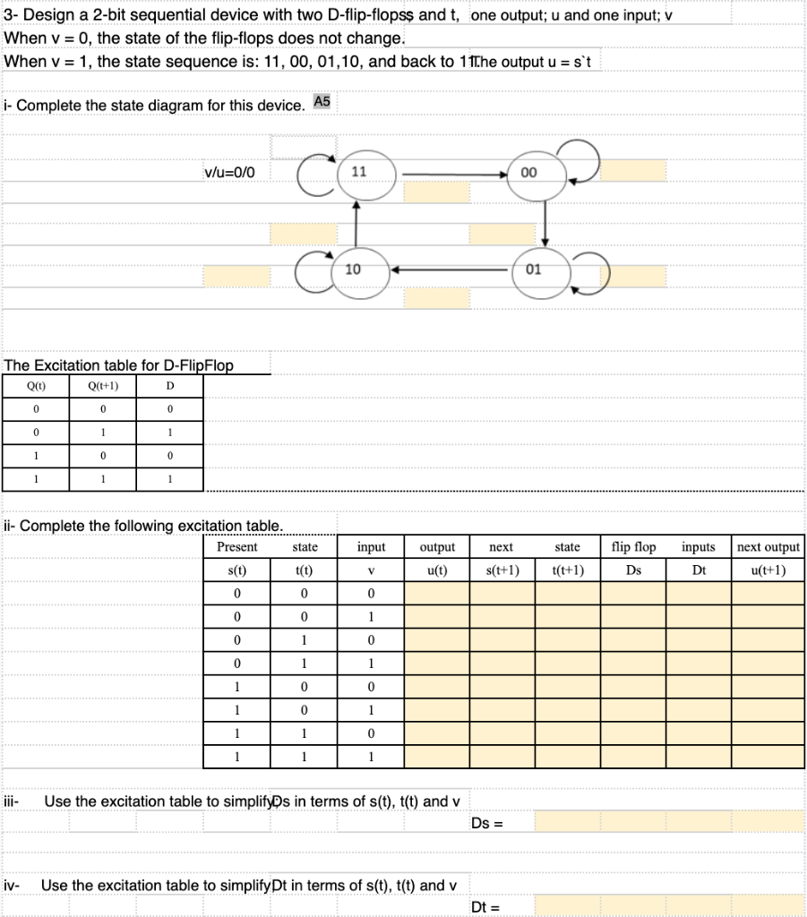 Solved 3- Design a 2-bit sequential device with two | Chegg.com