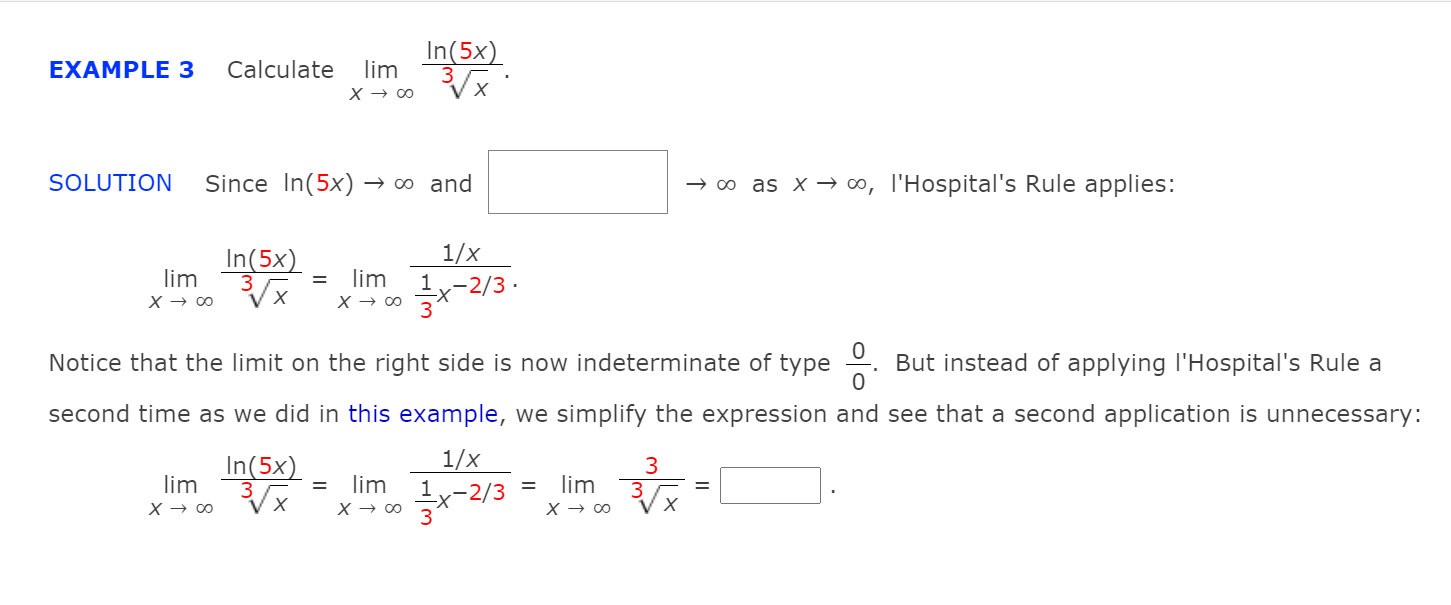 Solved EXAMPLE 3 Calculate In(5x) lim x → 00 35x SOLUTION | Chegg.com