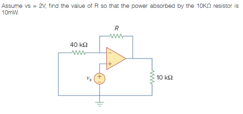 Solved Assume vs =2 V, find the value of R so that the power | Chegg.com
