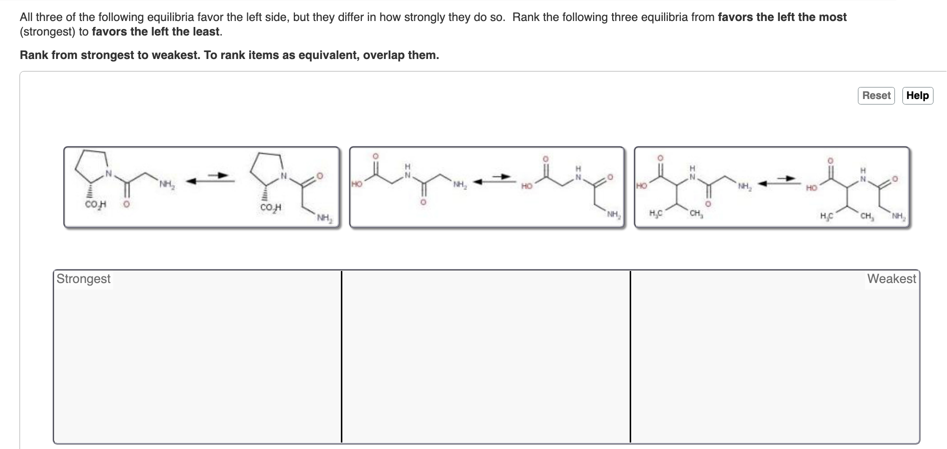 Solved All three of the following equilibria favor the left | Chegg.com