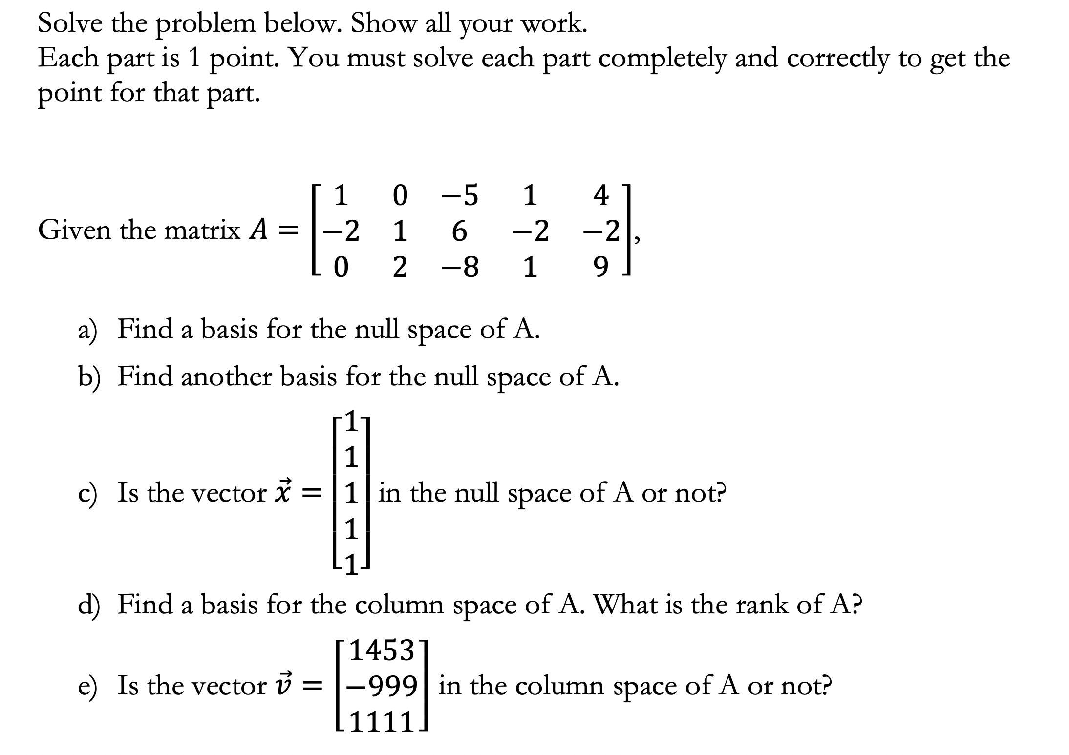 Solved Solve the problem below. Show all your work. Each | Chegg.com