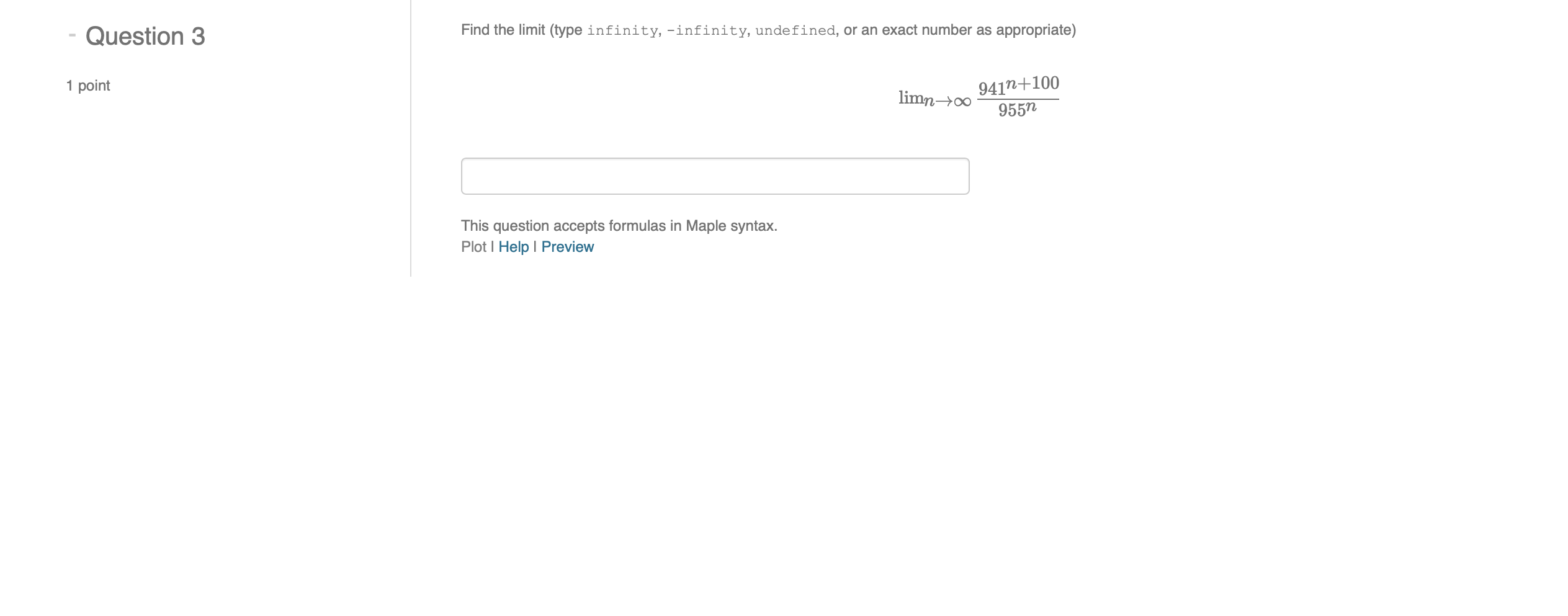 Solved Find the limit (type infinity, -infinity, undefined, | Chegg.com