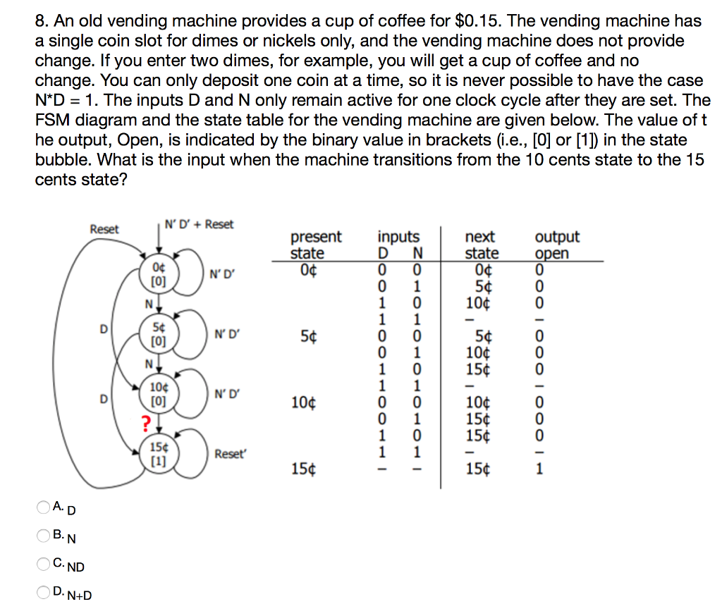 Solved 8. An old vending machine provides a cup of coffee | Chegg.com