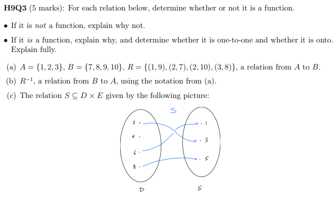 Solved H9Q3 (5 marks): For each relation below, determine | Chegg.com