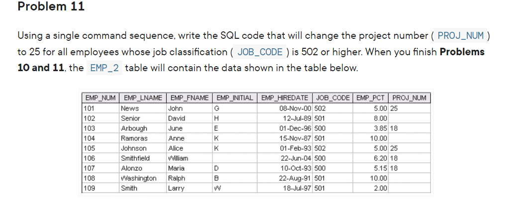 Solved Problem 10 Using a single command sequence, write the | Chegg.com