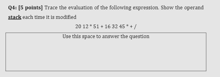 Solved Q4: [5 points) Trace the evaluation of the following | Chegg.com