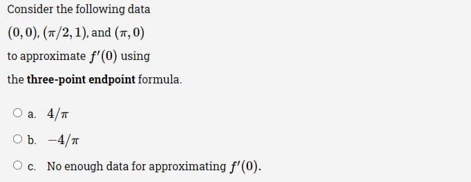 Solved Consider the following data (0,0), (1/2, 1), and | Chegg.com