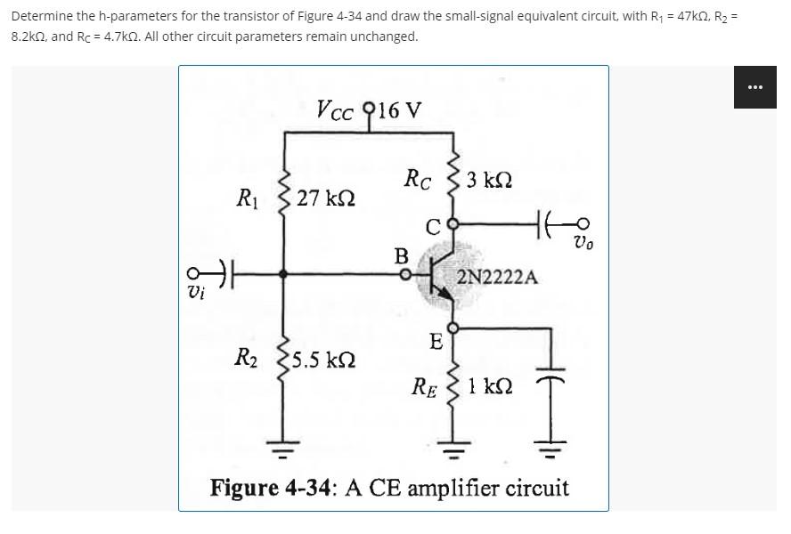 Solved Determine the h-parameters for the transistor of | Chegg.com