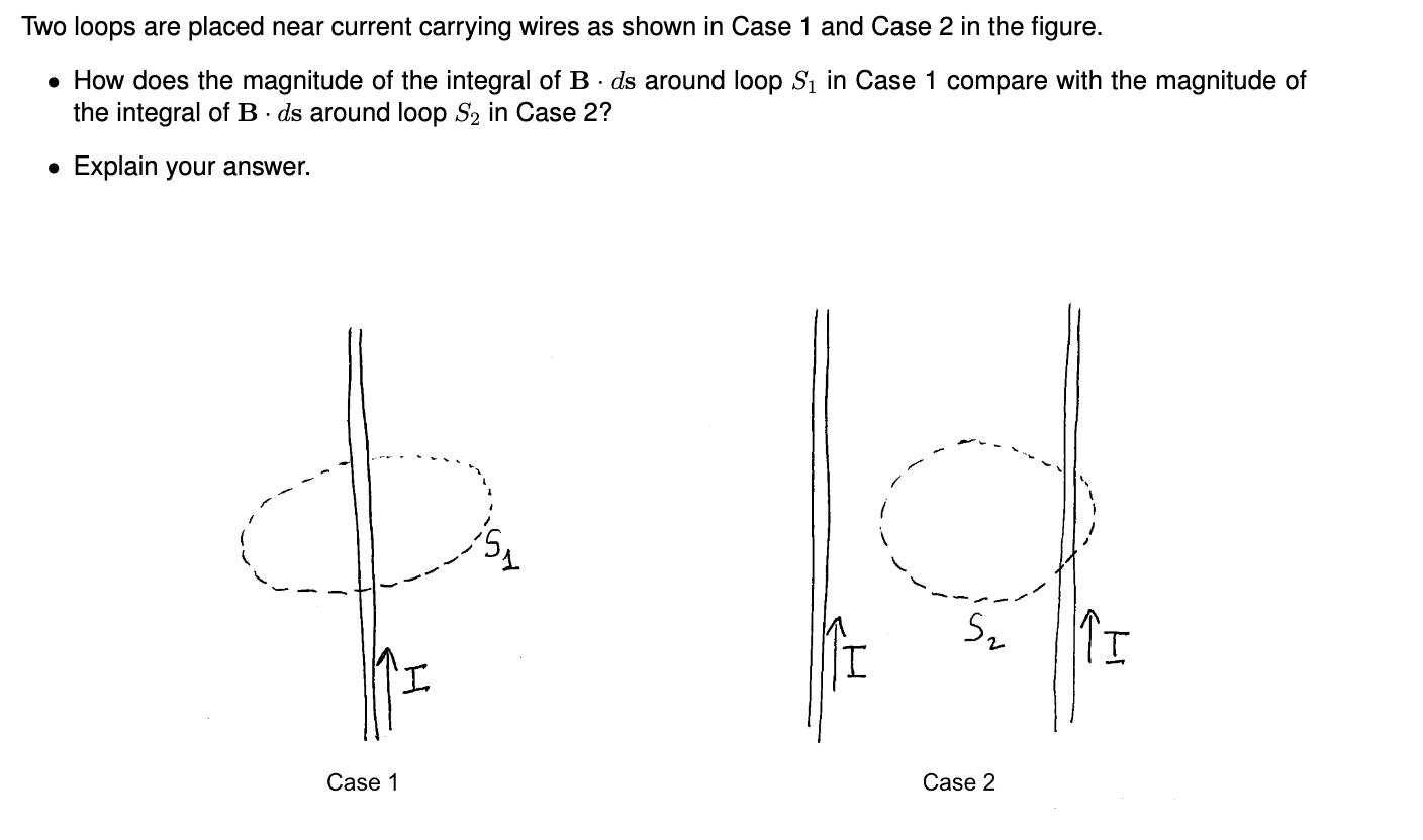 Solved Two loops are placed near current carrying wires as | Chegg.com