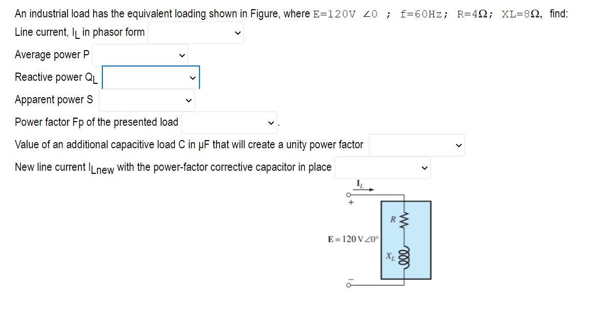 Solved An industrial load has the equivalent loading shown | Chegg.com