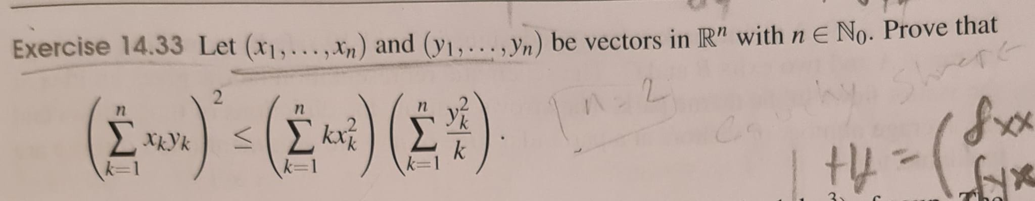 Solved Exercise 14.33 ﻿Let (x1,dots,xn) ﻿and (y1,dots,yn) | Chegg.com
