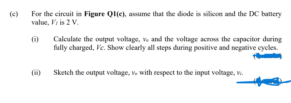 Solved (c) For the circuit in Figure Q1(c), assume that the | Chegg.com
