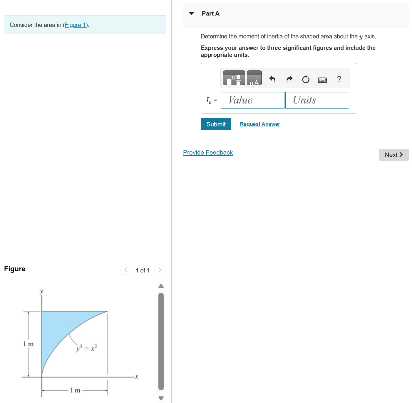 Solved Part AConsider the area in (Figure 1).Determine the | Chegg.com
