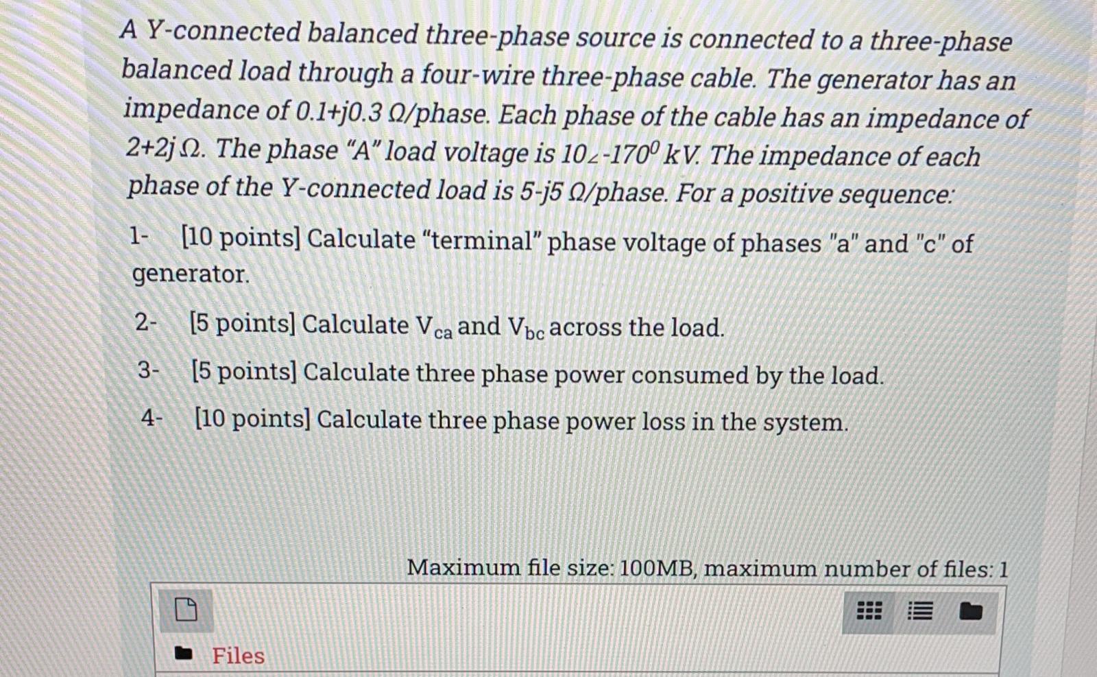 Solved a A Y-connected balanced three-phase source is | Chegg.com