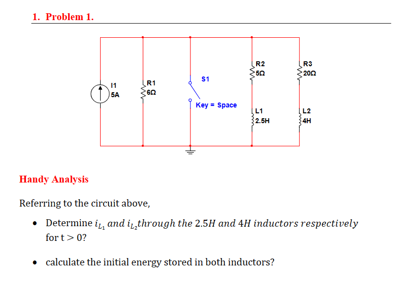 Solved Handy Analysis Referring to the circuit above, - | Chegg.com