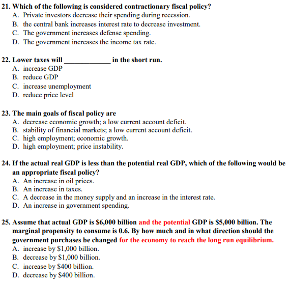 Solved 20. A decrease in the required reserves leads to A. | Chegg.com