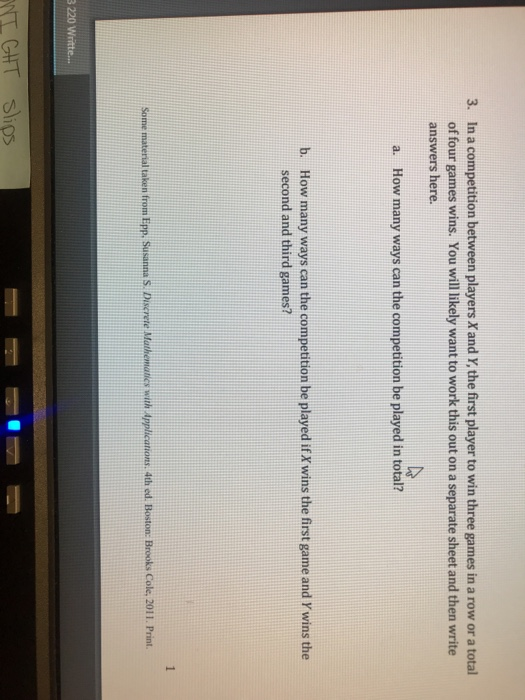 Solved In a competition between players X and Y, the first | Chegg.com