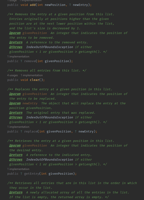 Solved interface that describes the operations of a bag of | Chegg.com