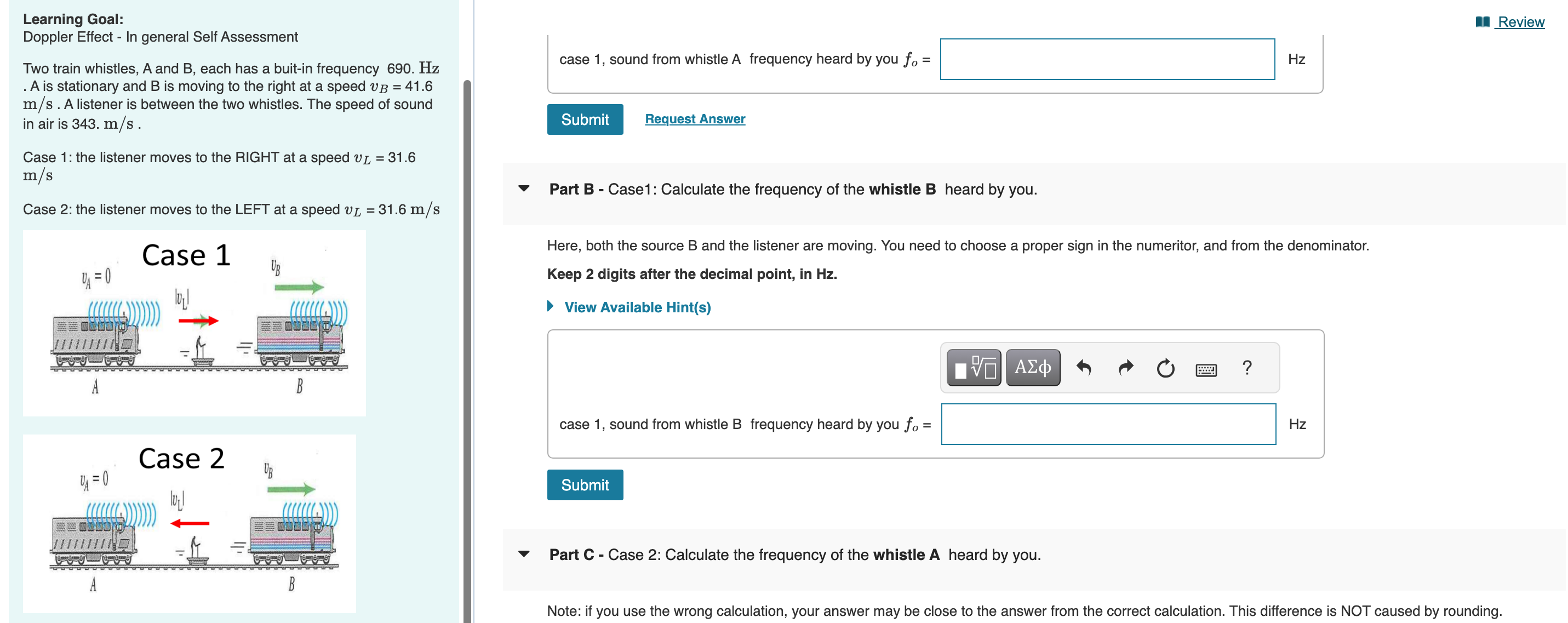 Solved Learning Goal: Doppler Effect - In general Self | Chegg.com