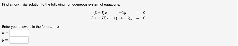 Solved Find a non-trivial solution to the following | Chegg.com