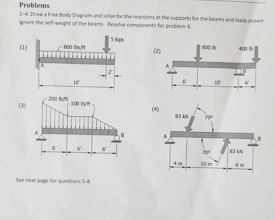 Solved Problems 1-4. Draw a Free Body Diagram and solve for | Chegg.com Solved Problems 1-4. Draw a Free Body Diagram and solve for | Chegg.com