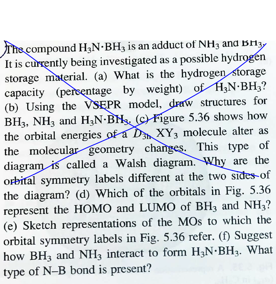 compound H3N.BH3 is an adduct of NH3 ana BH It is | Chegg.com