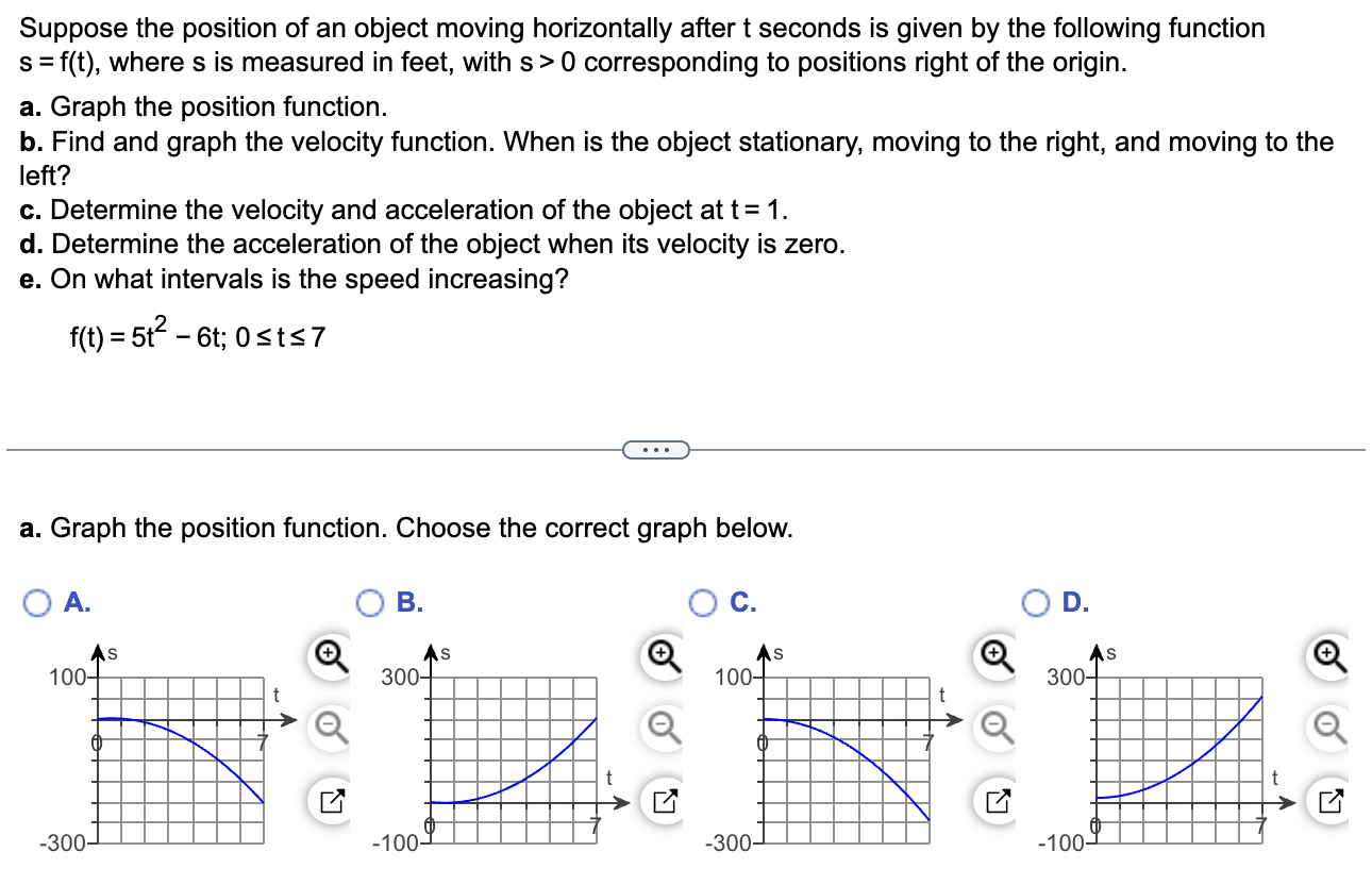 Solved Suppose The Position Of An Object Moving Horizontally