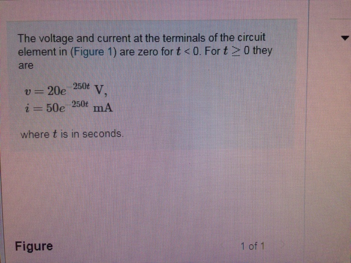 Solved The voltage and current at the terminals of the | Chegg.com
