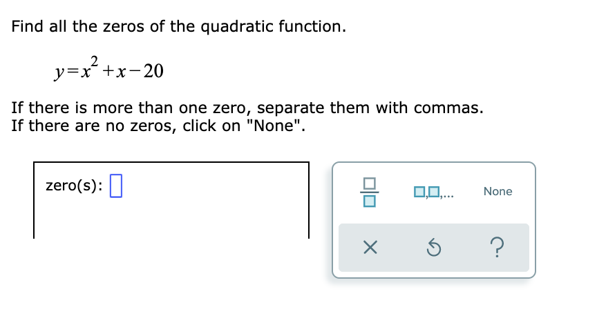 Solved Find all the zeros of the quadratic function. | Chegg.com