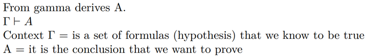 Solved From gamma derives A. Γ⊢A Context Γ= is a set of | Chegg.com