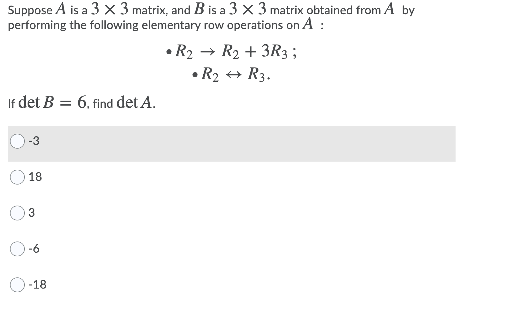 Solved Suppose A is a 3 x 3 matrix, and B is a 3 x 3 matrix | Chegg.com