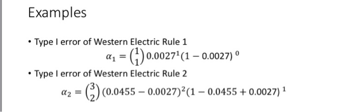 i- l Examples Type I error of Western Electric Rule | Chegg.com
