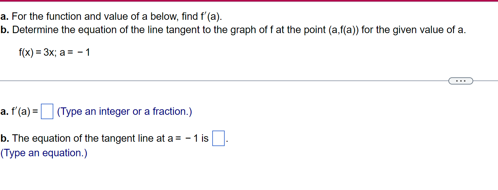 Solved a. For the function and value of a below, find f′(a). | Chegg.com