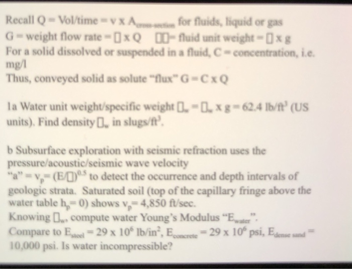 Solved Recall Q-Vol/time-vx An for fluids, liquid or gas | Chegg.com