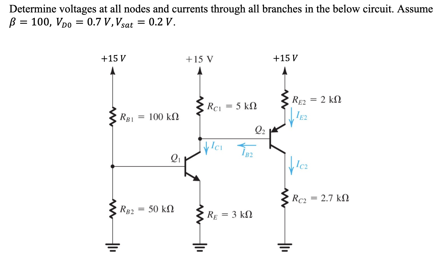 Solved Determine voltages at all nodes and currents through | Chegg.com